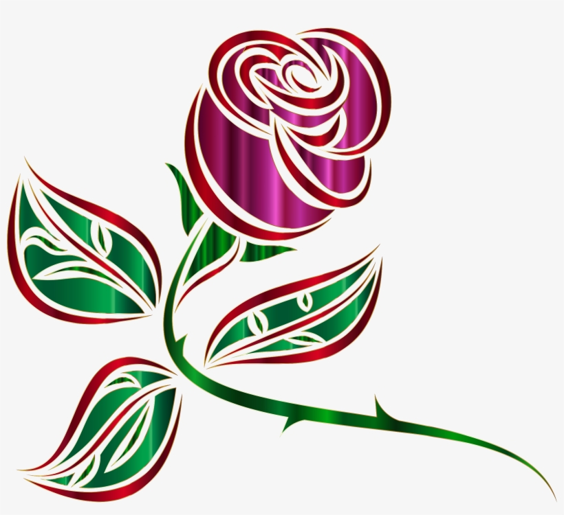 This Free Icons Png Design Of Stylized Rose Extended - Free Transparent ...
