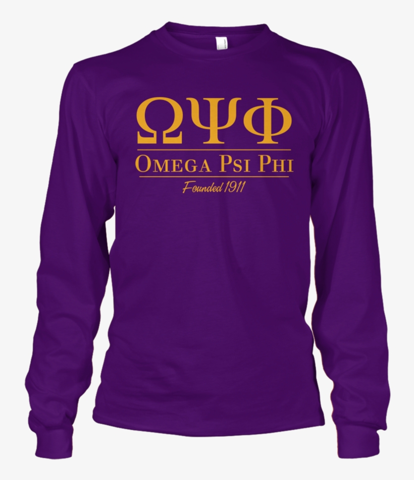Omega Psi Phi Collegiate Long Sleeve Letters Greek - Free Transparent ...