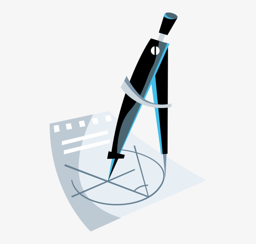 Vector Illustration Of Geometry Compass Draws Circle - Free Transparent ...