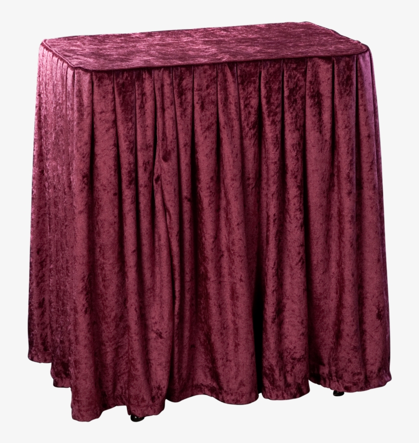Portable Folding Display Table With Burgundy Drape - Free Transparent ...