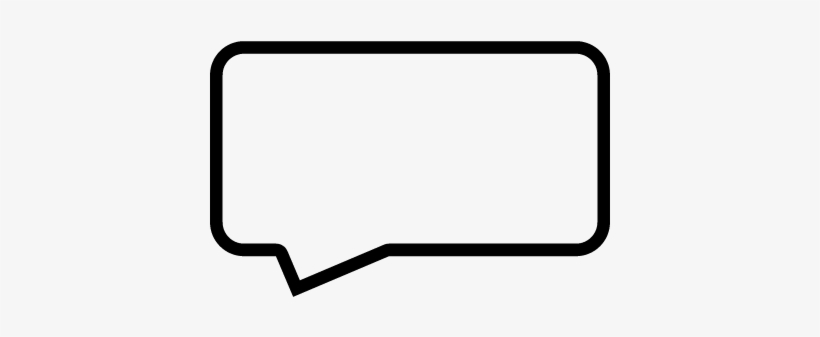 Message Speech Bubble Outline Of Rectangular Shape - White Message Box ...