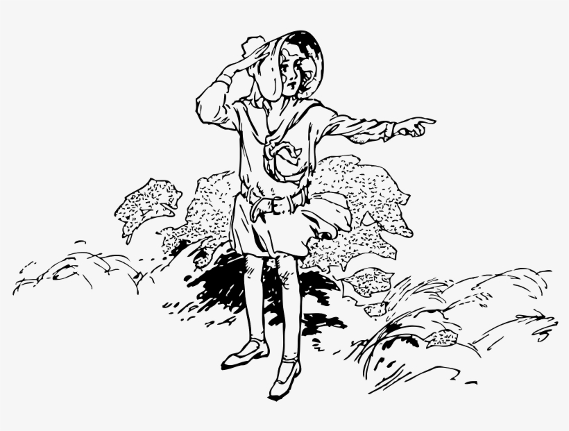 Little Girl Pointed To It - Pointing Far Clipart Black And White - Free ...