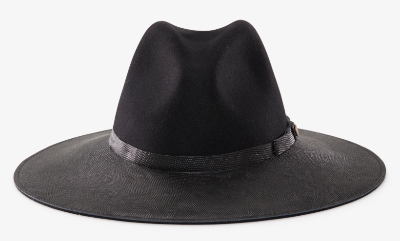 Arctic Blackfelt Wide Brim Fedora Hat Front View - Free Transparent PNG ...