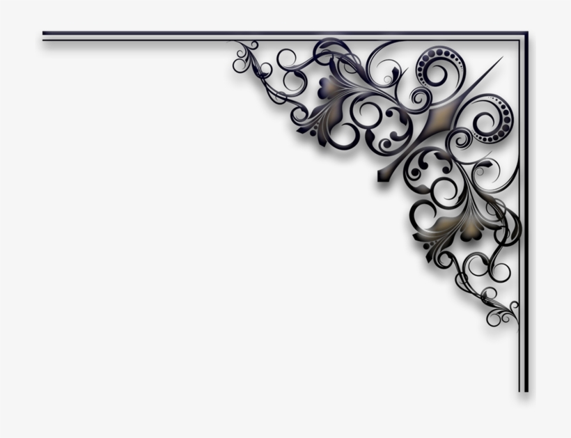 Corner, Black, Shiny, Filigree, Formal, Fancy, Edge - Free Transparent ...