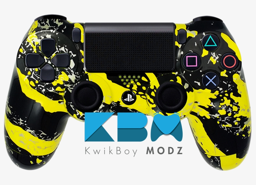 Yellow Splatter Ps4 Controller Available At Www - Free Transparent PNG ...