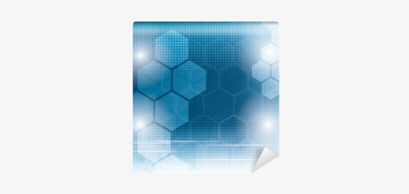 Abstract Technology Background With Hexagons Wall Mural - Hexagon ...