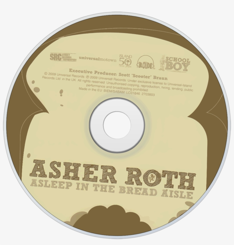 Asher Roth Asleep In The Bread Aisle Cd Disc Image - Free Transparent ...
