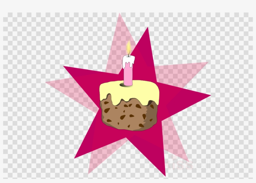 Cake With Candle Clipart Frosting & Icing Cupcake Birthday - Free ...
