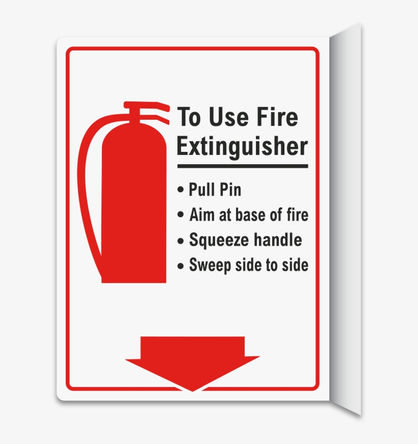 How To Use Fire Extinguisher 2-way Sign - Free Transparent PNG Download ...