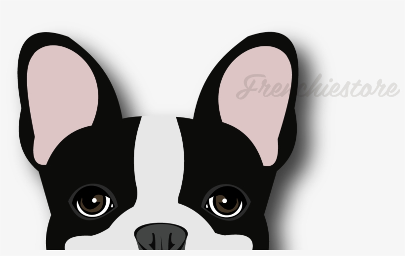 Car Vinyl Die Cut Decal W/ Peeking Black Pied Frenchie - Free ...