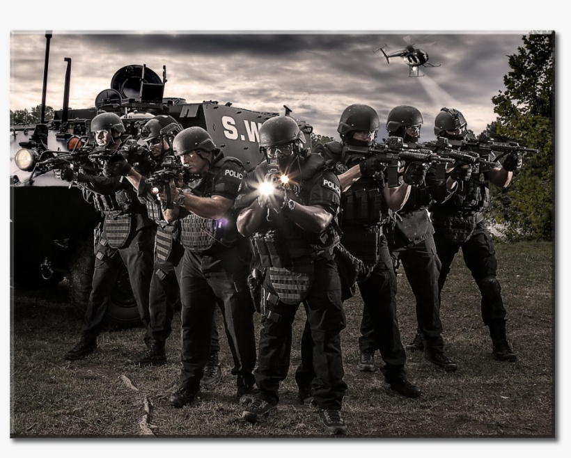Policemen Swat Team Canvas Wall Art 1-panel 24 X 18 - Free Transparent ...