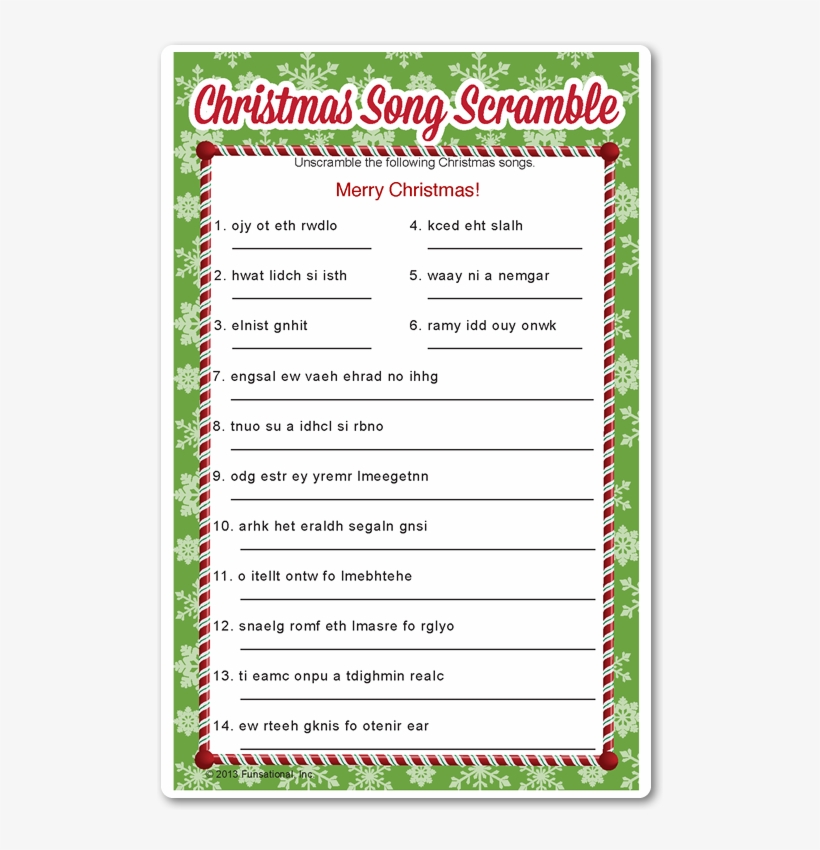 Christmas Song Scramble - Free Transparent PNG Download - PNGkey