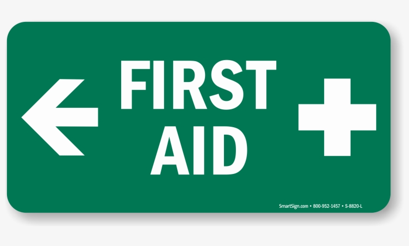 First Aid Sign With Left Arrow And Symbol - Free Transparent PNG ...