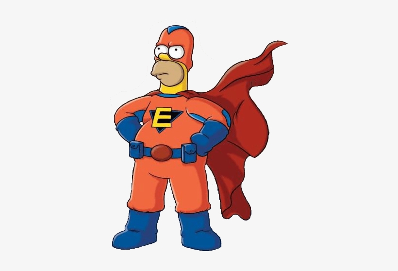 Fat Superhero Png Jpg Free Library - Homer Simpson As A Superhero ...