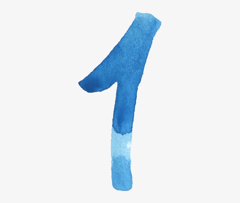 Free Download - Watercolor Number 1 Png - Free Transparent PNG Download ...