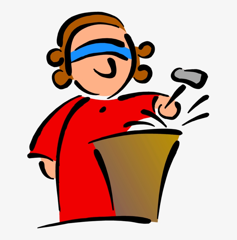 Judge Female With Blindfold Standing After Hammering - Judge - Free ...