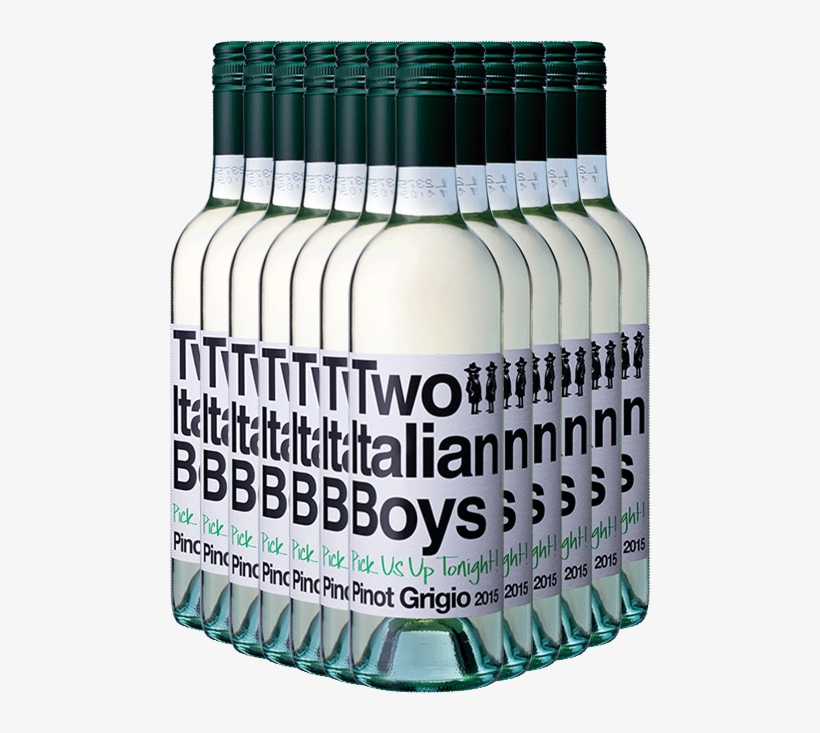 Two Italian Boys Pinot Grigio 2015 Dozen - Free Transparent PNG ...