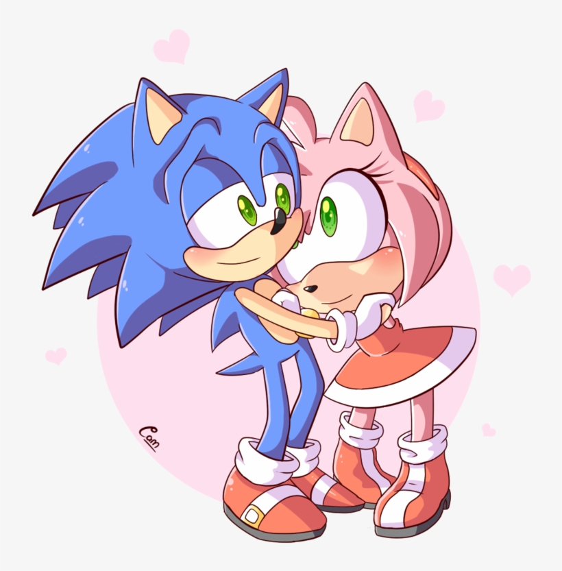 I Wanted To Draw Them With Amy's Head On Sonic's Chest, - Free ...