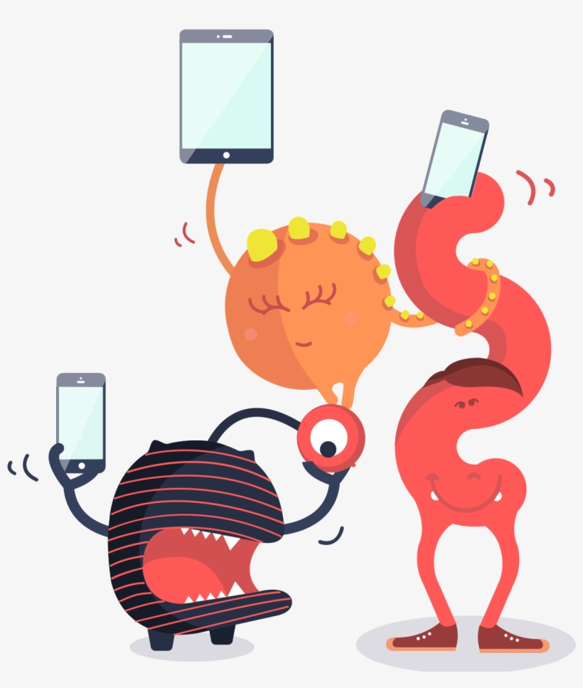 Monster Messenger Dinny Cyclops Nosy Phones - Free Transparent PNG ...
