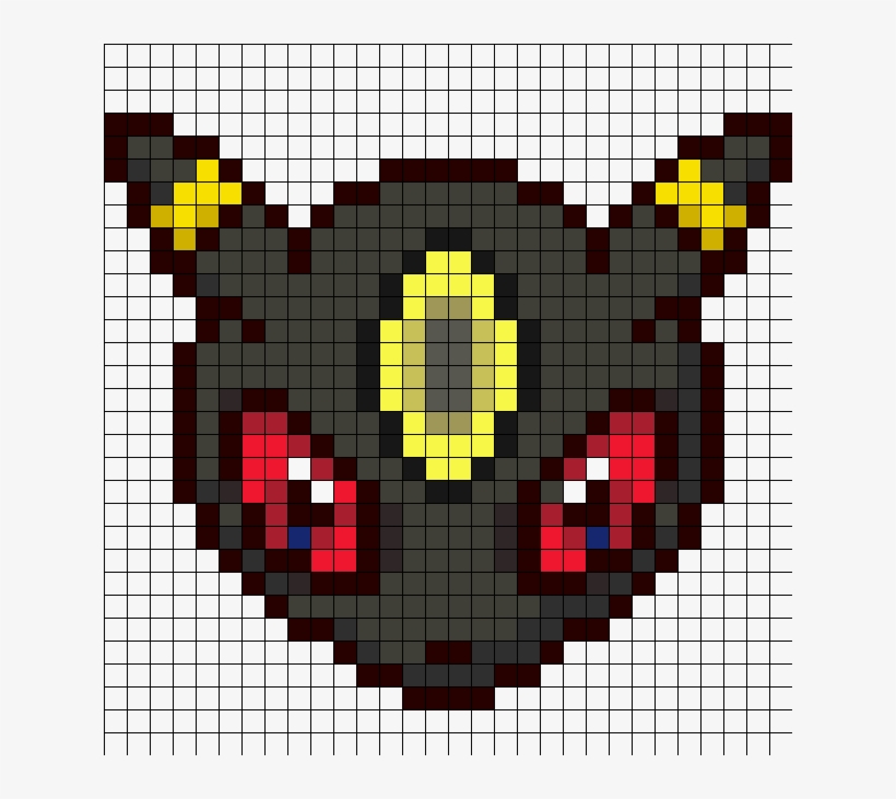 Umbreon Head Perler Bead Pattern - Free Transparent PNG Download - PNGkey