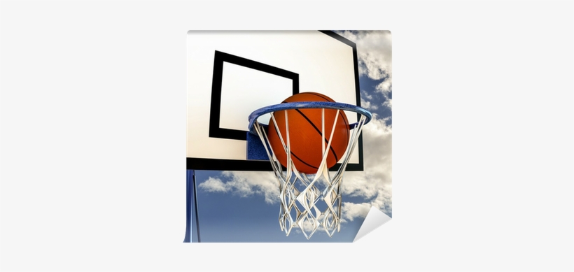 Ball Bouncing On A Basketball Backboard Wall Mural - Basketball - Free ...
