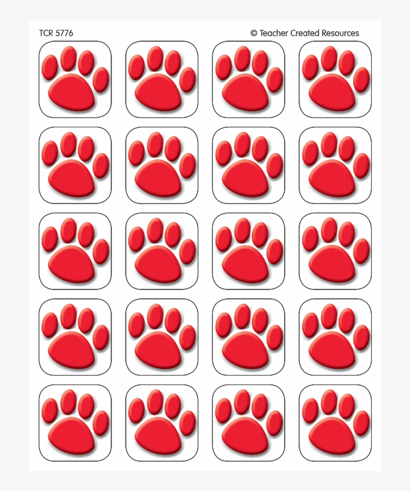Tcr 5776 Red Paw Print Stickers - Free Transparent PNG Download - PNGkey