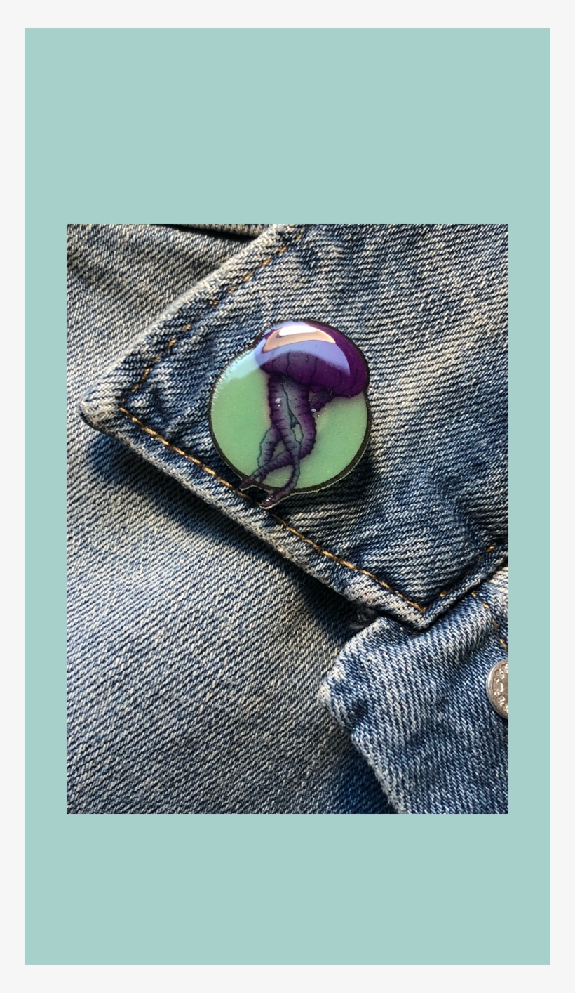 Jellyfish Handmade Pins Art @dmt Arts - Free Transparent PNG Download ...