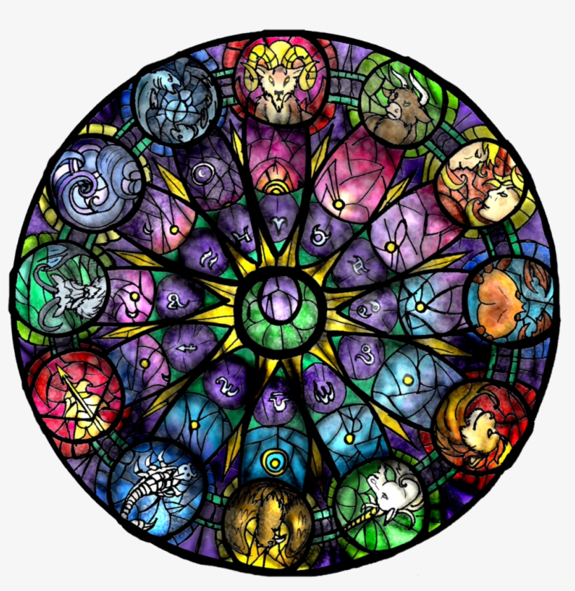 Stained Glass Zodiac Wheel - Free Transparent PNG Download - PNGkey