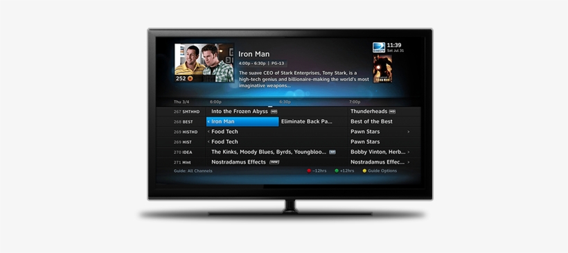 Directv Guide On Tv - Led-backlit Lcd Display - Free Transparent PNG ...