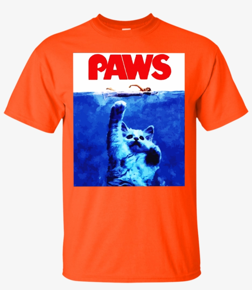 Shopbozz Paws Jaws Funny Cat T-shirt 1 Many Types, - Free Transparent ...