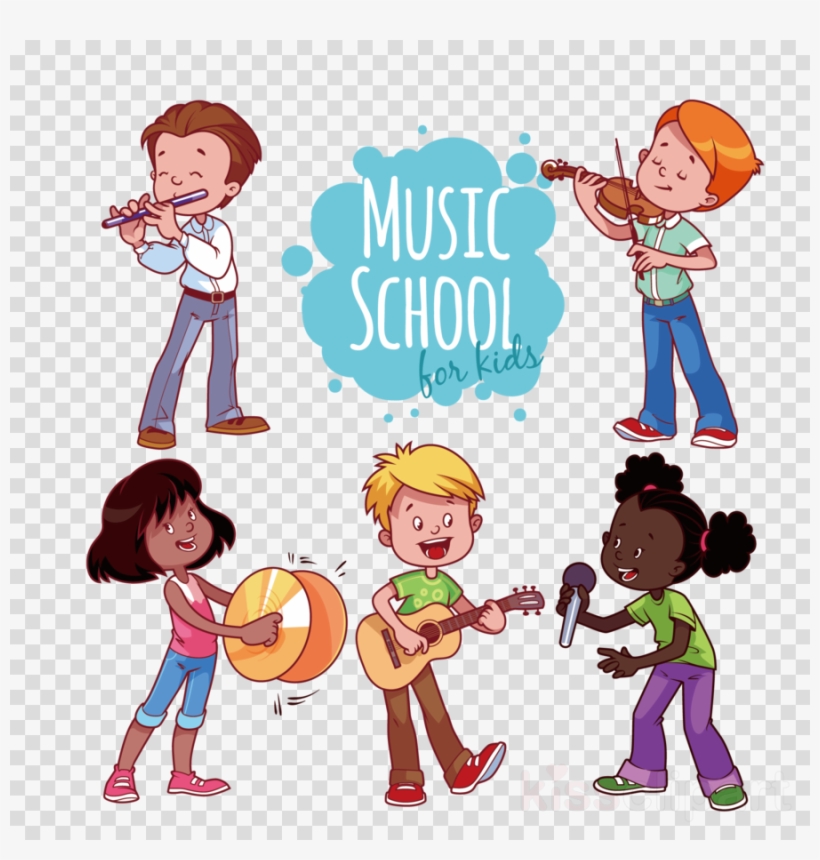 Kids With Instruments Clipart