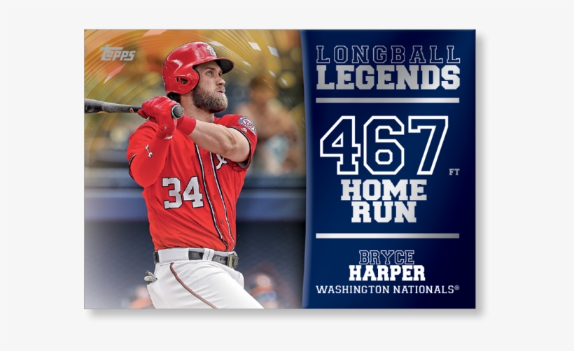 2018 Topps Baseball Series 2 Bryce Harper Longball - Free Transparent ...