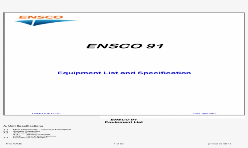 Ensco 91 Ensco - Free Transparent PNG Download - PNGkey