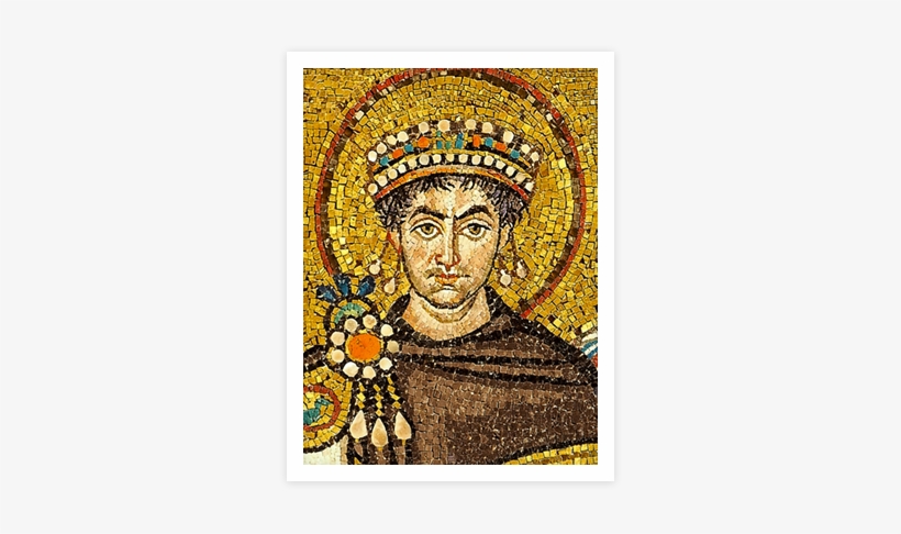 A 6th Century Mosaic Of Byzantine Emperor Justinian - Free Transparent ...