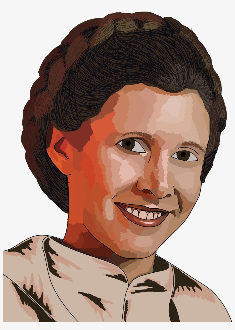 Carrie Fisher - Photoshop Illustration - Free Transparent PNG Download ...
