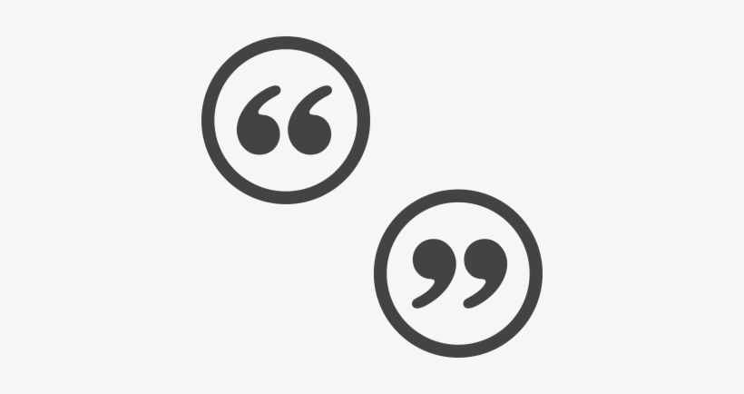 Grey Quotation Marks In Grey Circles Positioned Diagonally - Quote ...