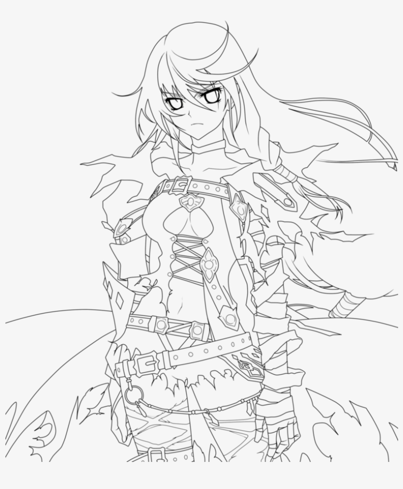 Velvet Crowe Lineart By Cerberusyuri - Free Transparent PNG Download ...