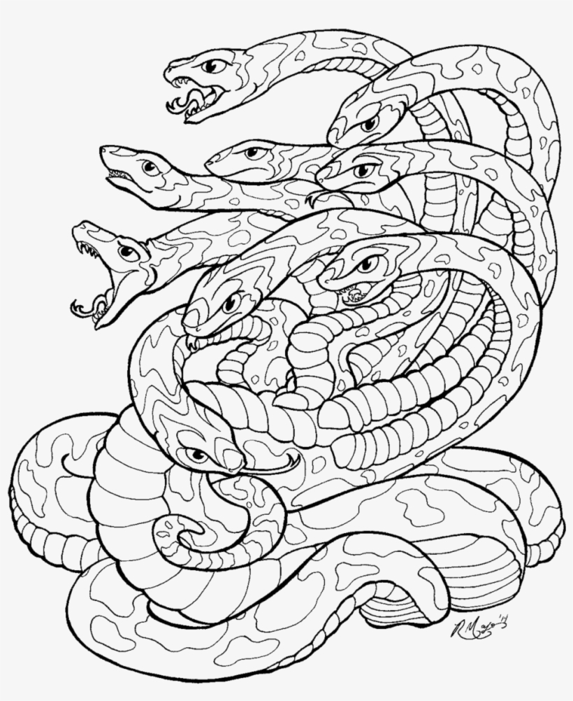 Naga Drawing Headed - Free Transparent PNG Download - PNGkey