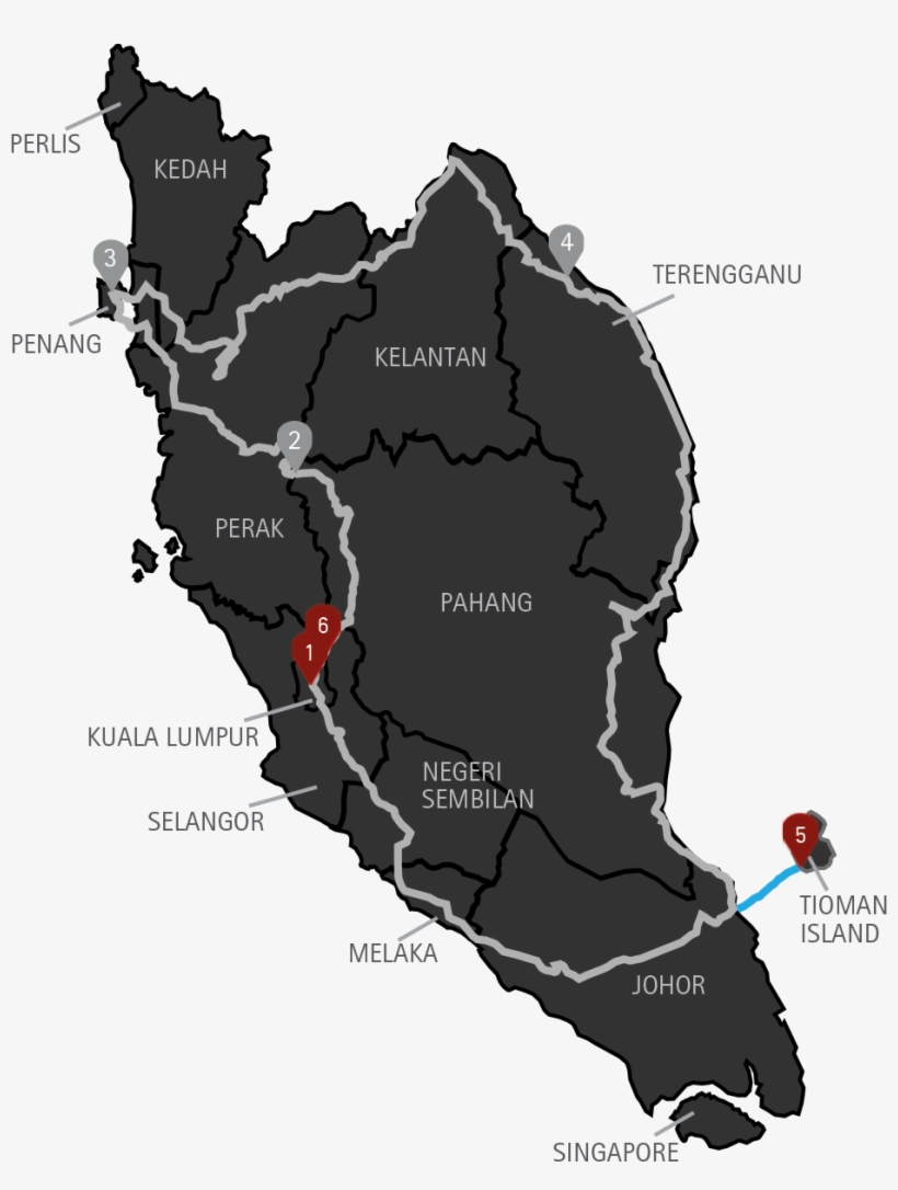 Peninsular Malaysia Map - Free Transparent PNG Download - PNGkey