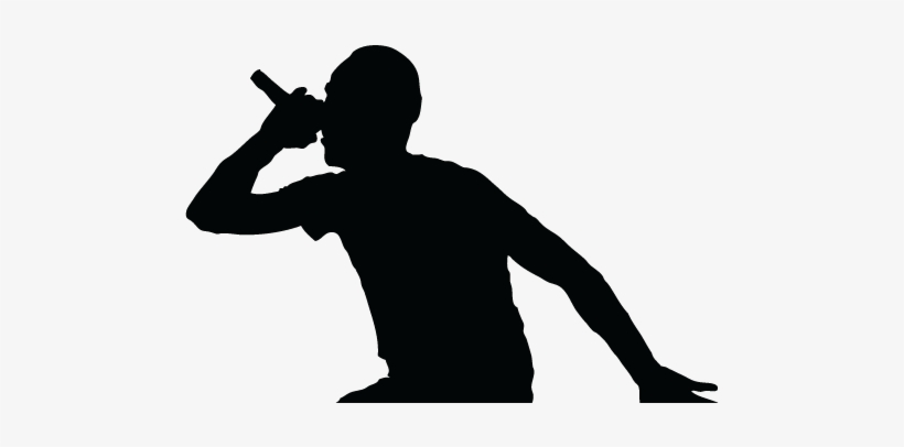 Rapper With Mic Silhouette