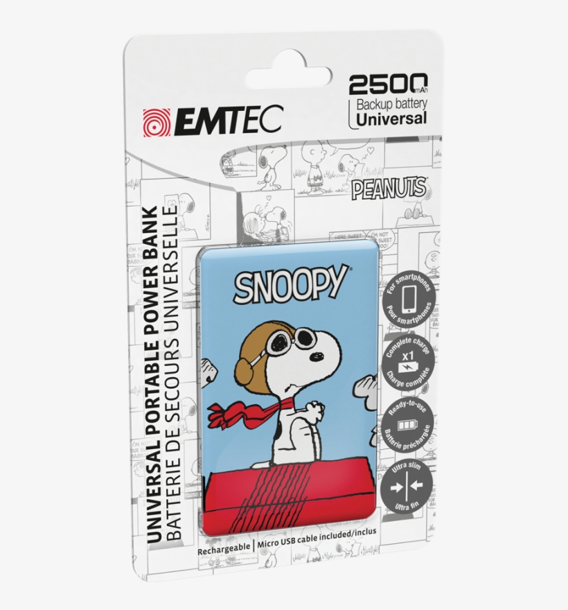 U700 Power Essentials Cardboard Snoopy - Power Bank Snoopy 2500 Mah ...
