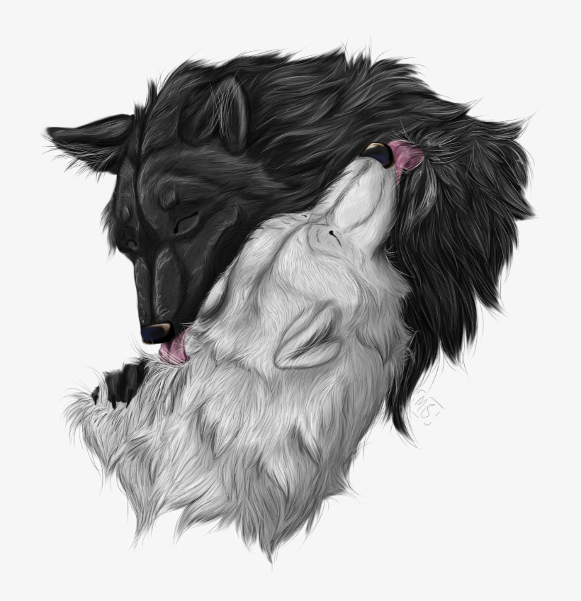 Wolf Kisses By Luvmymitzi-d4r0lj0 - Digital Art - Free Transparent PNG ...