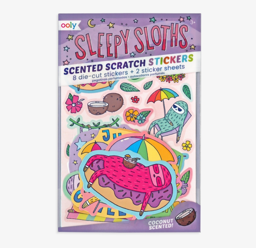 Sleepy Sloths Scented Stickers - Free Transparent PNG Download - PNGkey