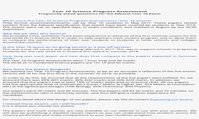 Year 10 Science Progress Assessment - Free Transparent PNG Download ...