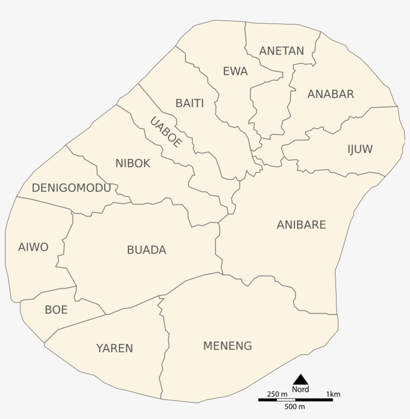 Map Of Nauru Showing Its Districts - Free Transparent PNG Download - PNGkey