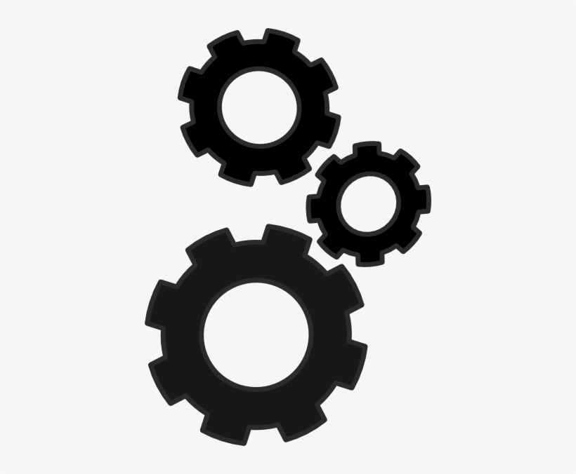 Cogs Vector Three Png Free - Cogs Clipart Black And White - Free ...