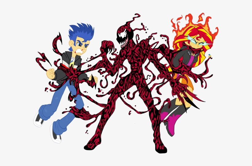 Venom Clipart Carnage - Sunset Shimmer And Carnage - Free Transparent ...