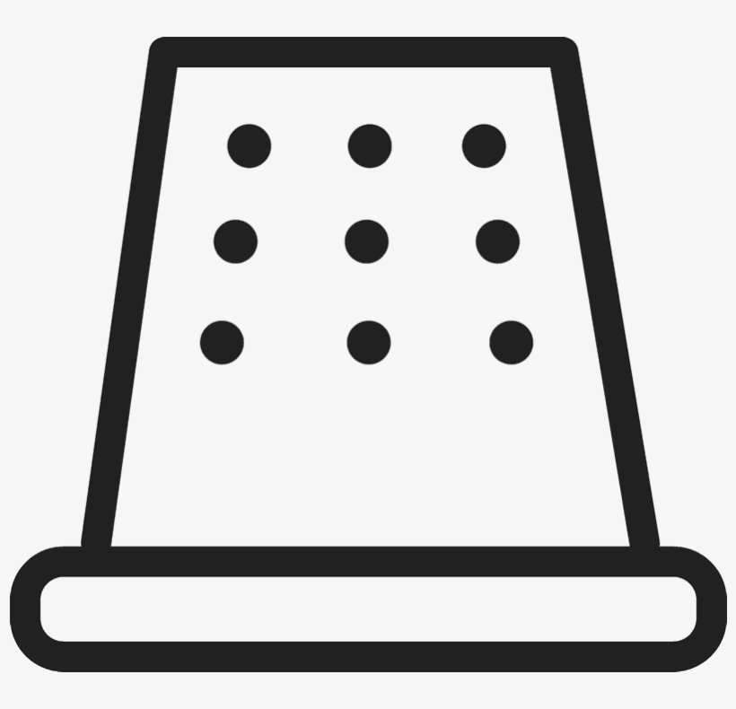 Thimble Outline Rubber Stamp - Free Transparent PNG Download - PNGkey