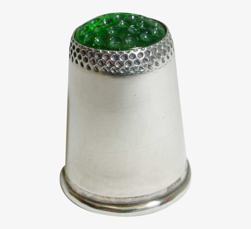 Vintage Georg Jensen Thimble With Green Top, Sterling - Free ...