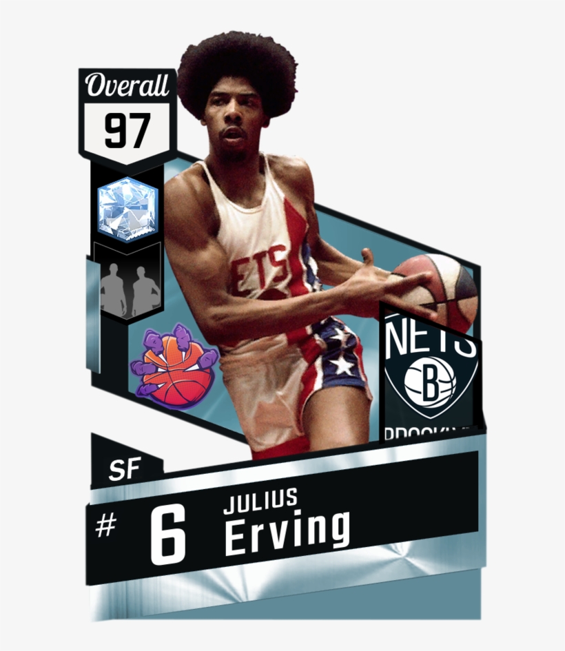 '72 Julius Erving Myteam Diamond Card - Free Transparent PNG Download ...